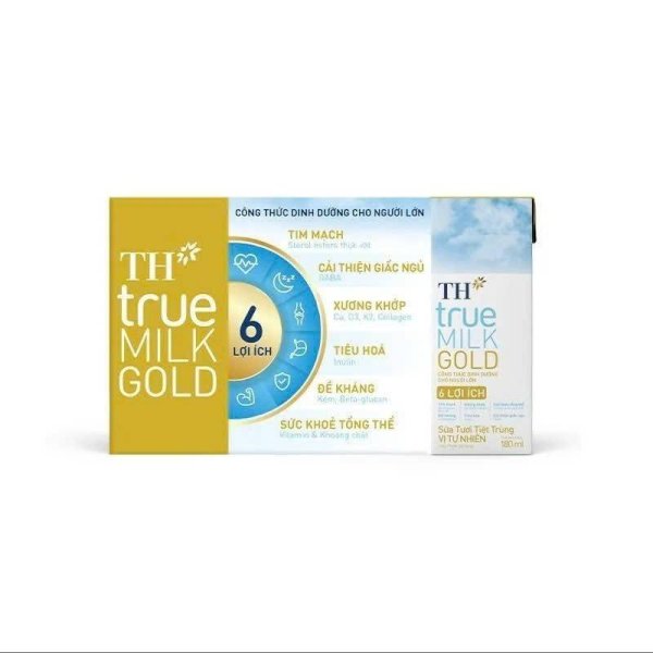Vỉ 4 hộp sữa tươi tiệt trùng vị Tự Nhiên TH TRUE MILK GOLD 180ml - Công ...
